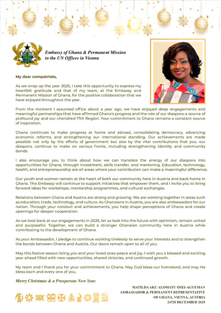 Christmas & New Year Message from the Ambassador – Embassy of Ghana ...